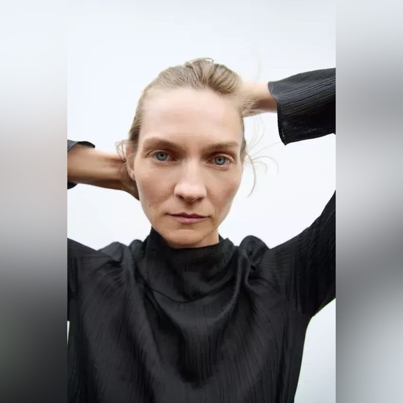 Zara | Tops | Nwt Zara Semisheer Wrinkle Effect Blouse Zw Collection ...